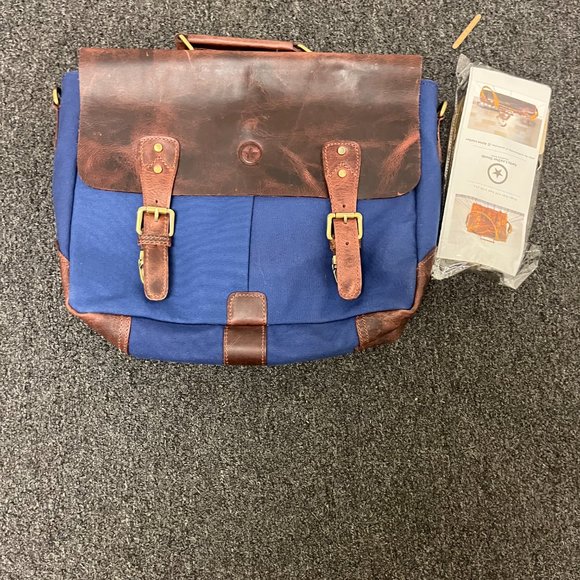 Aaron Leather | Bags | Aaron Leather Prato Canvas Messenger Bag Raven ...